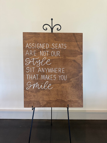 Wooden 'Sit Anywhere' Sign | Vezalay