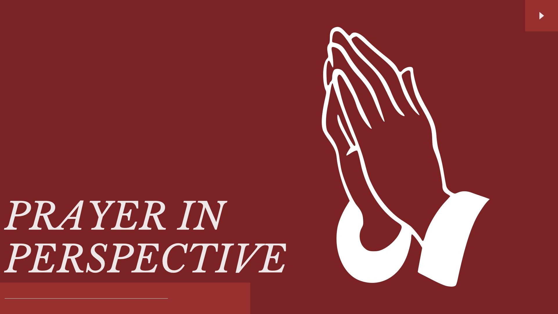 Prayer In Perspective