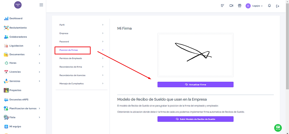 Crear y Editar la firma del Empleador