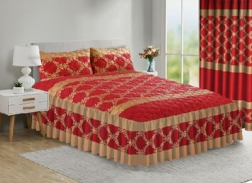 Red and Gold "Glamour" Fitted Bedspread | BedsSofasBedding.com