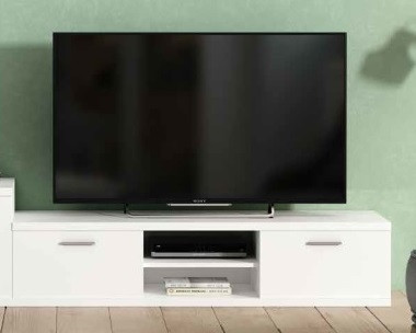 JAEN Long TV Unit in White | BedsSofasBedding.com