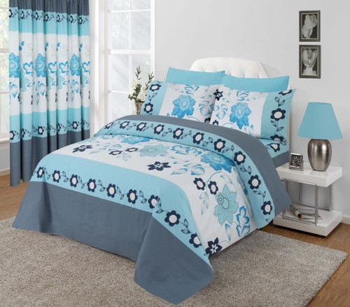 Aqua "Phoebe" fitted Bedspread | BedsSofasBedding.com