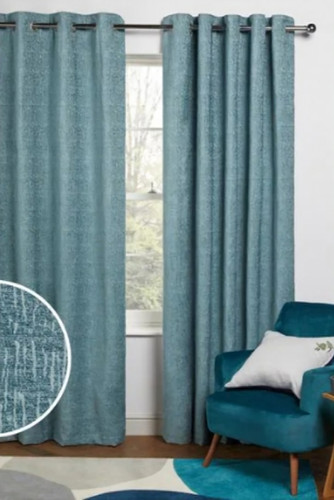 Teal "Chenille" curtains | BedsSofasBedding.com