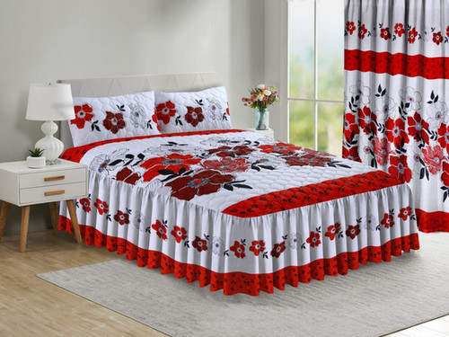 Red "Manna" Fitted Bedspread | BedsSofasBedding.com