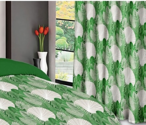 Green "Irica" design Curtains | BedsSofasBedding.com