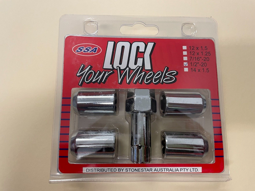 Chrome Wheel LOCK Nuts 12x1.5 L: 32mm Allen Style | www.ruffroads.com.au