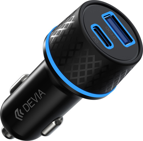Devia - 20W Fast Charging in Car USB Adapter - Black | Mousetech