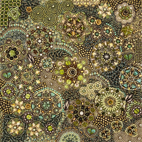 Green, Cream & Gold Embroidery | Reid & Mason