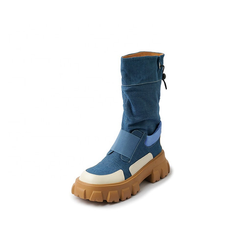 Patchwork Cowgirl Denim Jean Boots | EgyptianDollz
