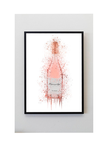 Unframed Whispering Angel Prosecco Splatter Print in pink or grey ...
