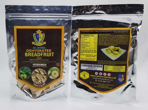 ALL NATURAL DEHYDRATED BREADFRUIT - Dhel (Artocarpus altilis) - 50g | Pure Ceylon Items