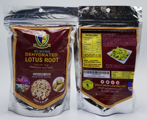 ALL NATURAL DEHYDRATED LOTUS ROOT - Nelum Ala (Nelumbo nucifera) - 50g ...