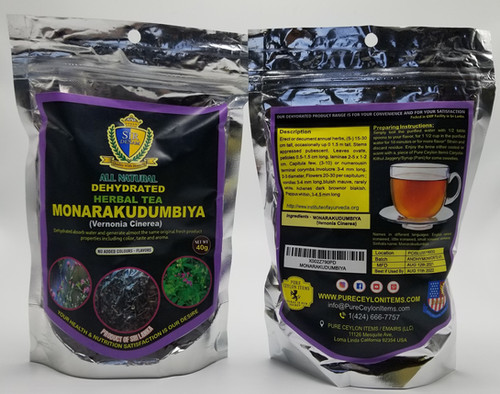 ALL NATURAL DEHYDRATED HERBAL TEA MONARAKUDUMBIYA - (Vernonia Cinerea ...