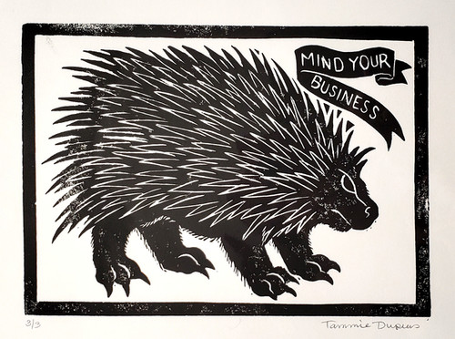 Medieval Porcupine - Block Print | DupuisCreative