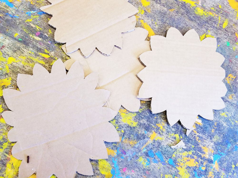 Cardboard Sunflowers