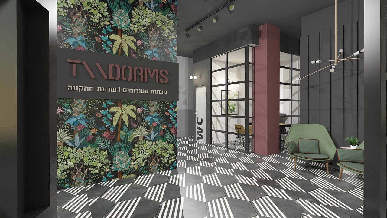 תכנון ועיצוב פנים מעונת סטודנטים | AM studio Einav May