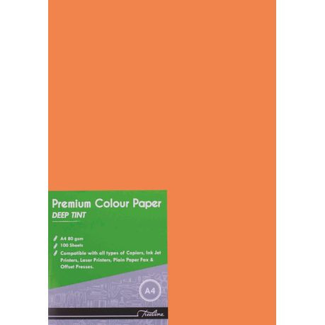 A4 Paper Deep Tint 80gsm 100's Saffron | The Link Store