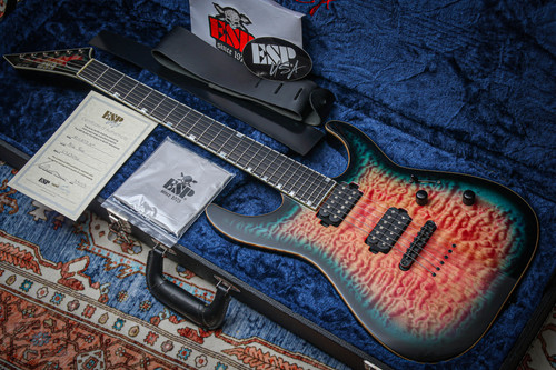 ESP USA Custom Shop E-II M-II Neck Through "Blue Rose" (2023) | New ...