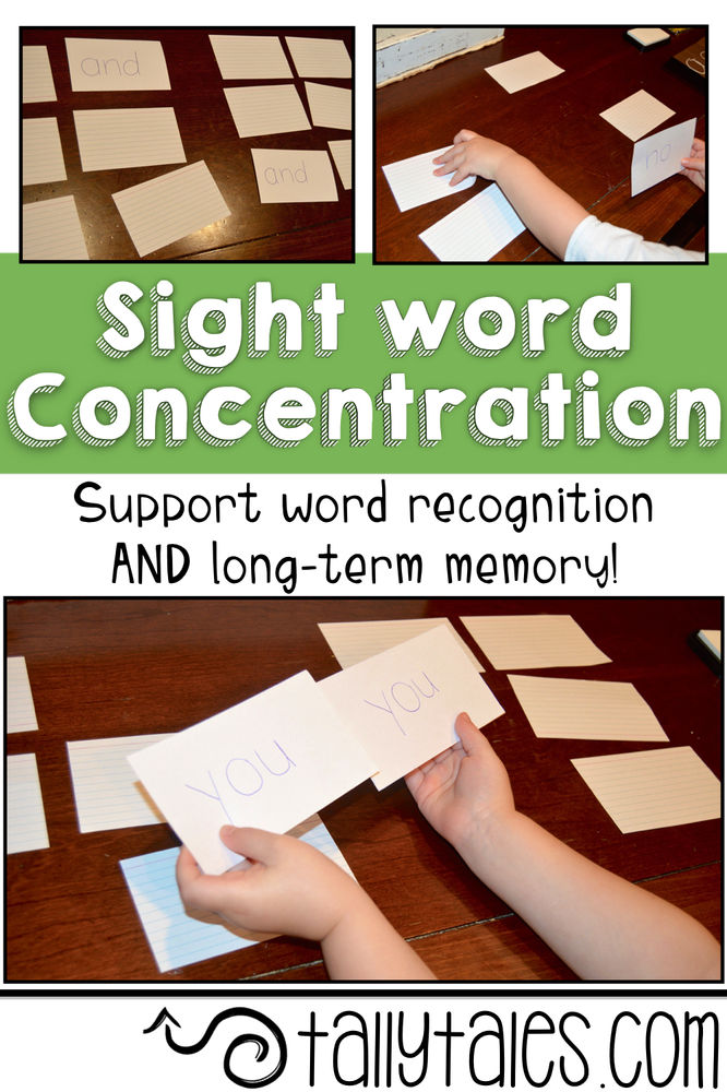 Sight Word "Concentration": Support Word Recognition & Long-Term Memory!