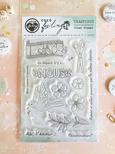 Planche de tampons clear "Mon coeur s'envole" | Coco Feeling