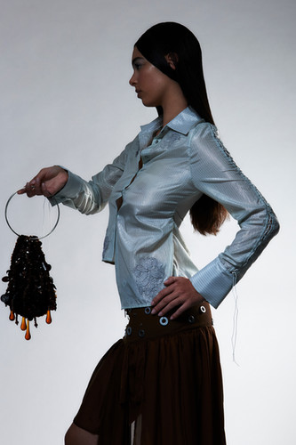 Metallic Stripe Shirt | Amy Cottrell