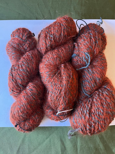Mohair, Wool, Alpaca bended yarn - rust and grey | AB Farm and Gardens