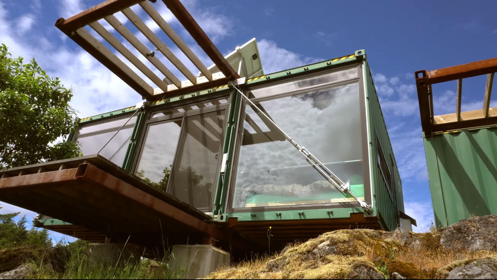 Stunning Off Grid Shipping Container Tiny Home on Mountain.