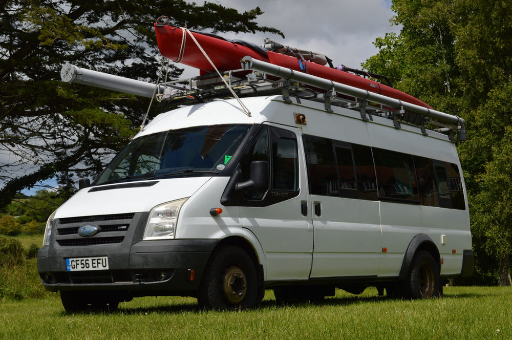 Gorgeous Transit ELWB with bespoke roof rack & winch system for the ...