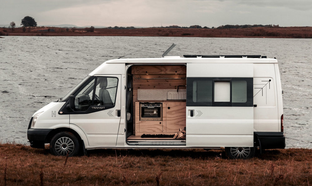 Scandi Style Ford LWB Transit, No tiny caravan sinks here!