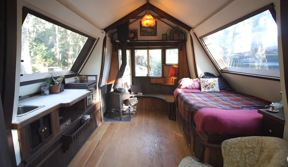 Gorgeous FOLDING Tiny House Built with Reclaimed Materials.