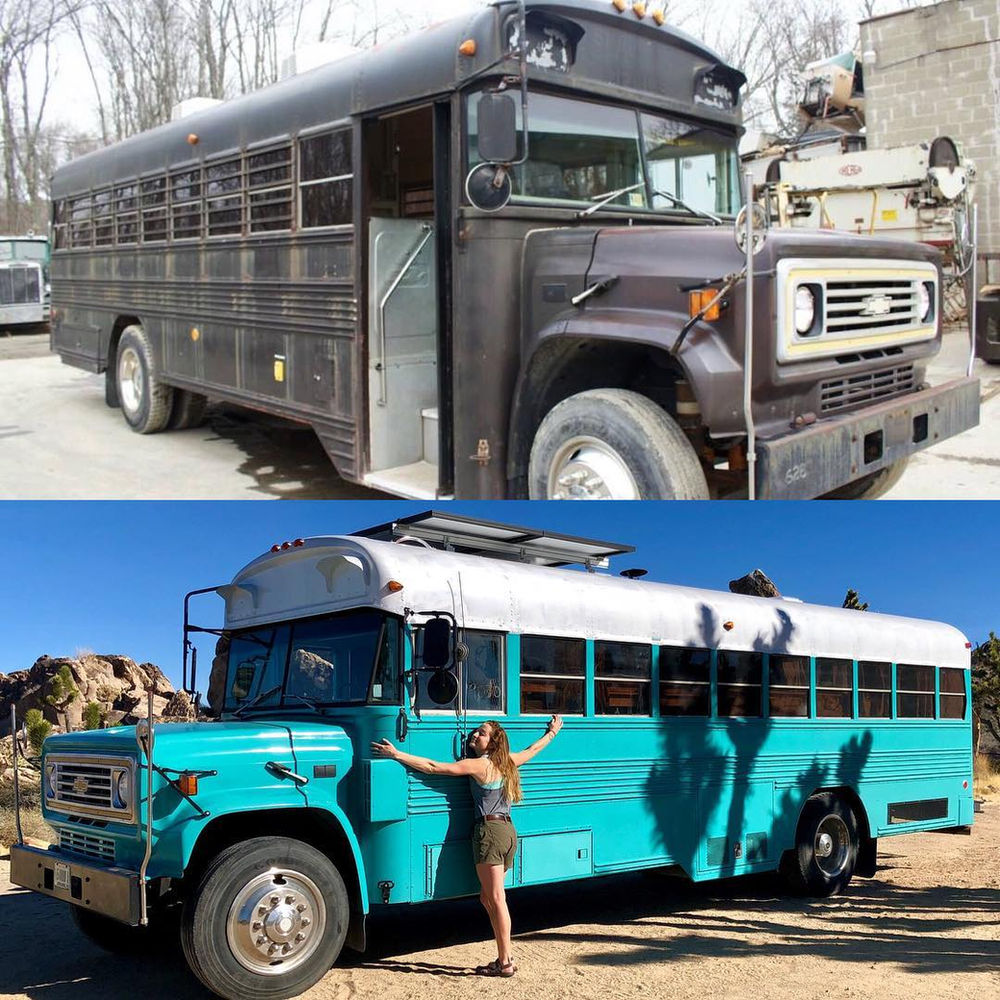 Couple Turns Prison Bus Into A PERFECTLY Designed DIY Skoolie.