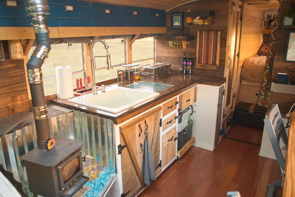 Bus Conversion Tiny House Tour | Off Grid Solar School Bus.