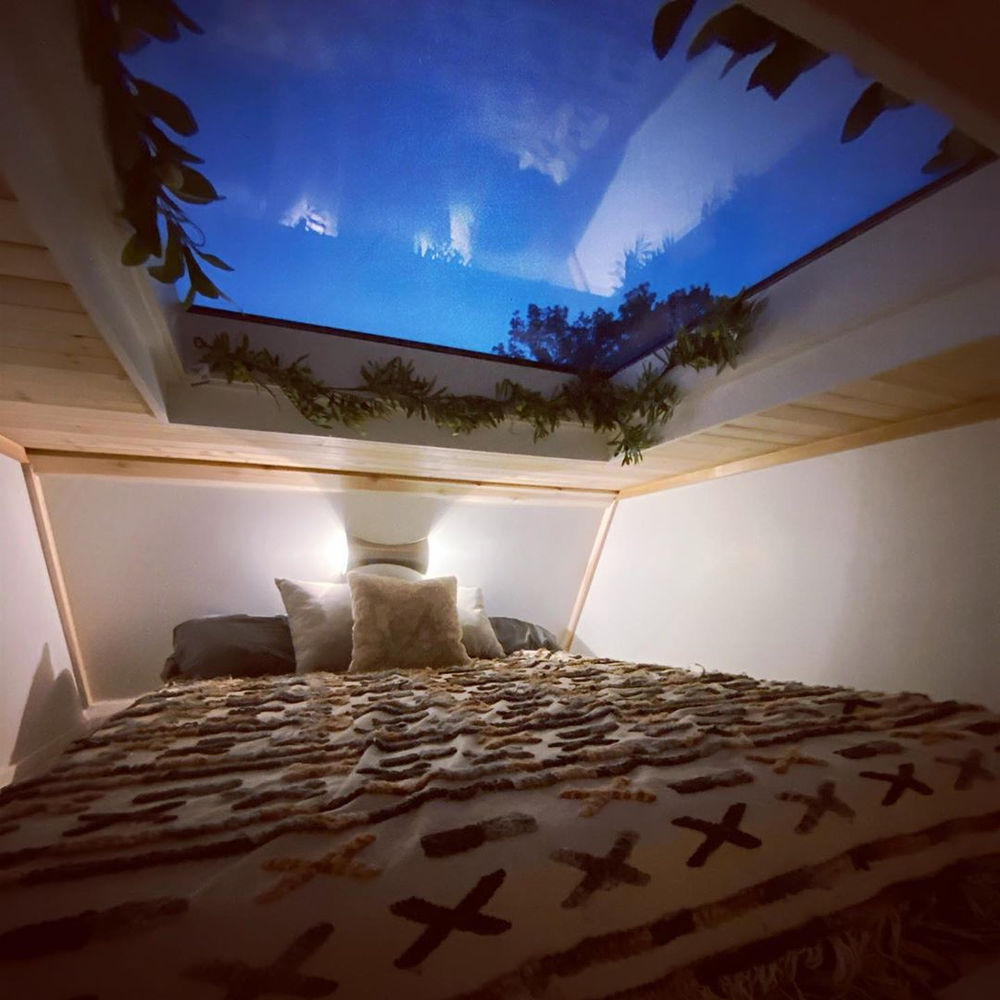 Super Cozy Tiny Home with Skylit Shower & Skylit Loft Bedroom.