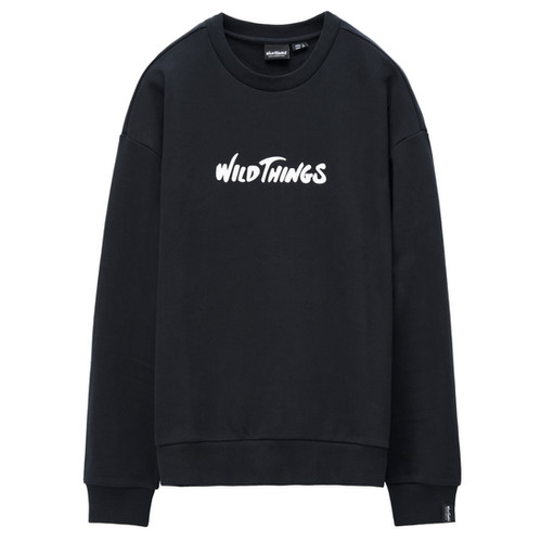 WILD THINGS Logo Crew Neck Sweatshirt Black | Pereffs