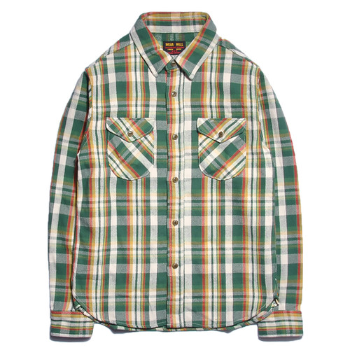 UES DENIM Heavy Flannel Shirt Green | Pereffs