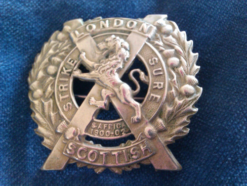 London Scottish Regiment Cap Badge Sweetheart | jsf-collectables