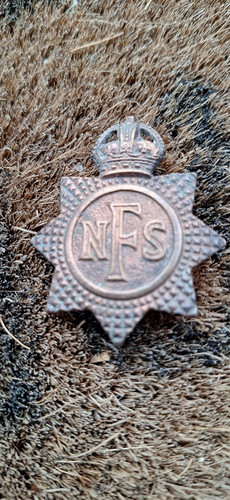 National Fire Service 1941 To 1947 RARE Brass Cap Badge | jsf-collectables