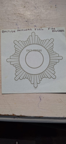 British Nuclear Fuel Fire Brigade Helmet Transfer | jsf-collectables