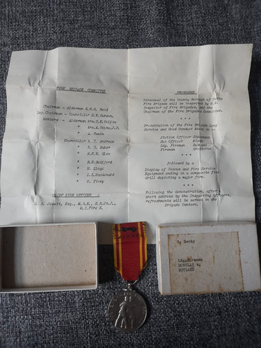 Derby County Borough Fire Brigade 1970 Queens Fire Service Medal L/Fm ...