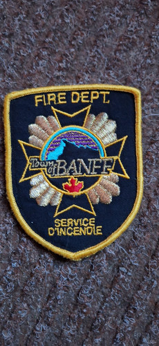 Canadian Banff Fire Department Cloth Arm Badge | jsf-collectables