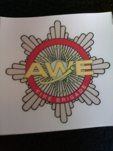 AWE Fire Brigade Atomic Weapon Helmet Transfer | jsf-collectables