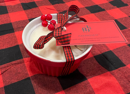 Cranberry Relish soy candle in red ramekin | Plaid Rooster Co