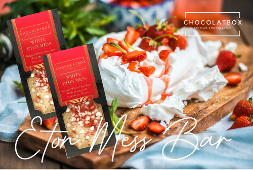Belgian White Chocolate Eton Mess with Strawberry ,Meringue Bar 100g ...