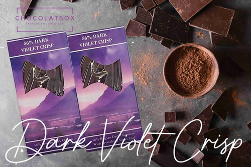 Belgian 56% Cocoa Chocolate Bar with Crystallised Violet Leaves 100g ...
