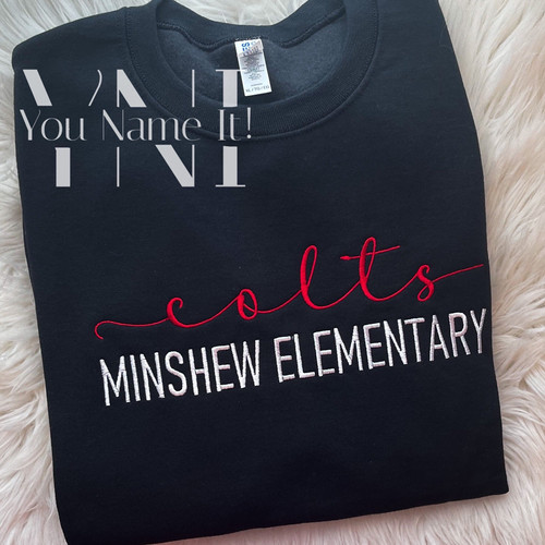 Spirit Tee | Mascot (Script Font) | School Name (Below Block Font ...