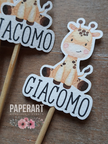 nr. 10 (dieci) toppers M (panini e/o cupcakes) - Mod. Safari | PaperArt