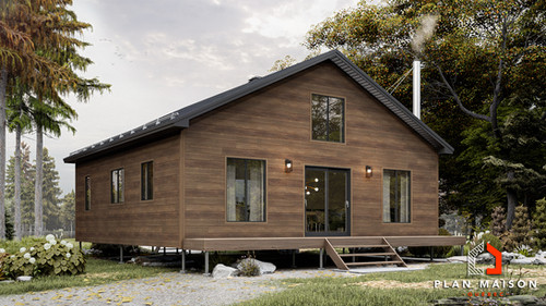Rustic cabin plan on piles | Plan Maison Québec