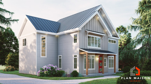 Plan de maison traditionnelle avec 4 chambres | Plan Maison Québec