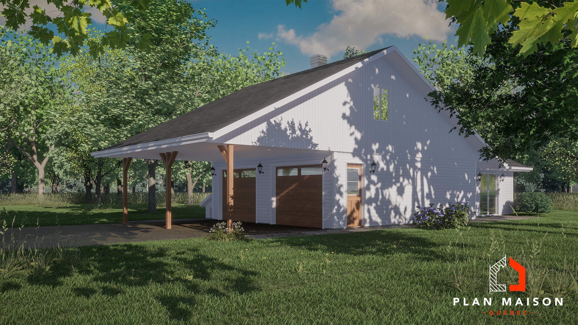 Double garage with floor | Plan Maison Québec