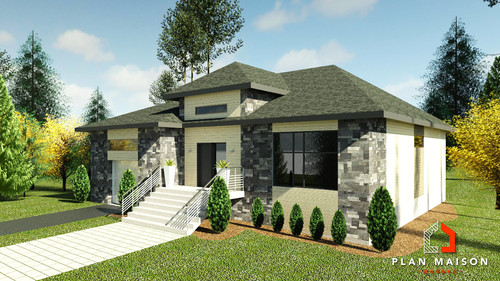 Plan de maison simple 4 chambres avec garage | Plan Maison Québec